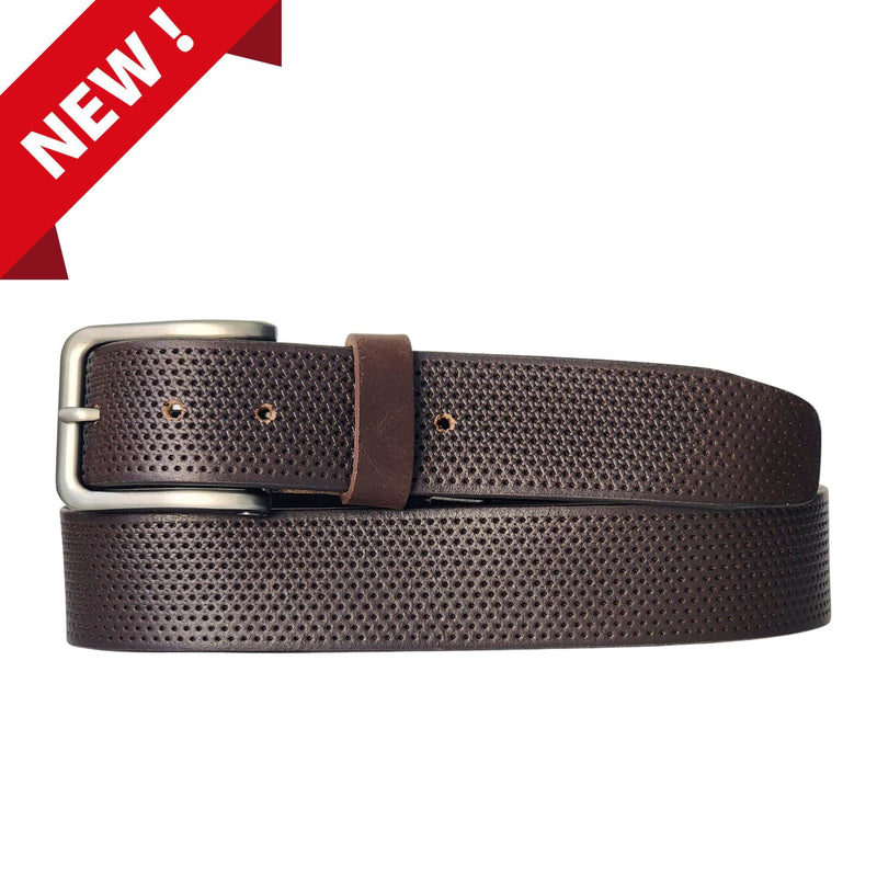 The Matrix Belt - Brown Perforated 100% Full-Grain Leather Belt