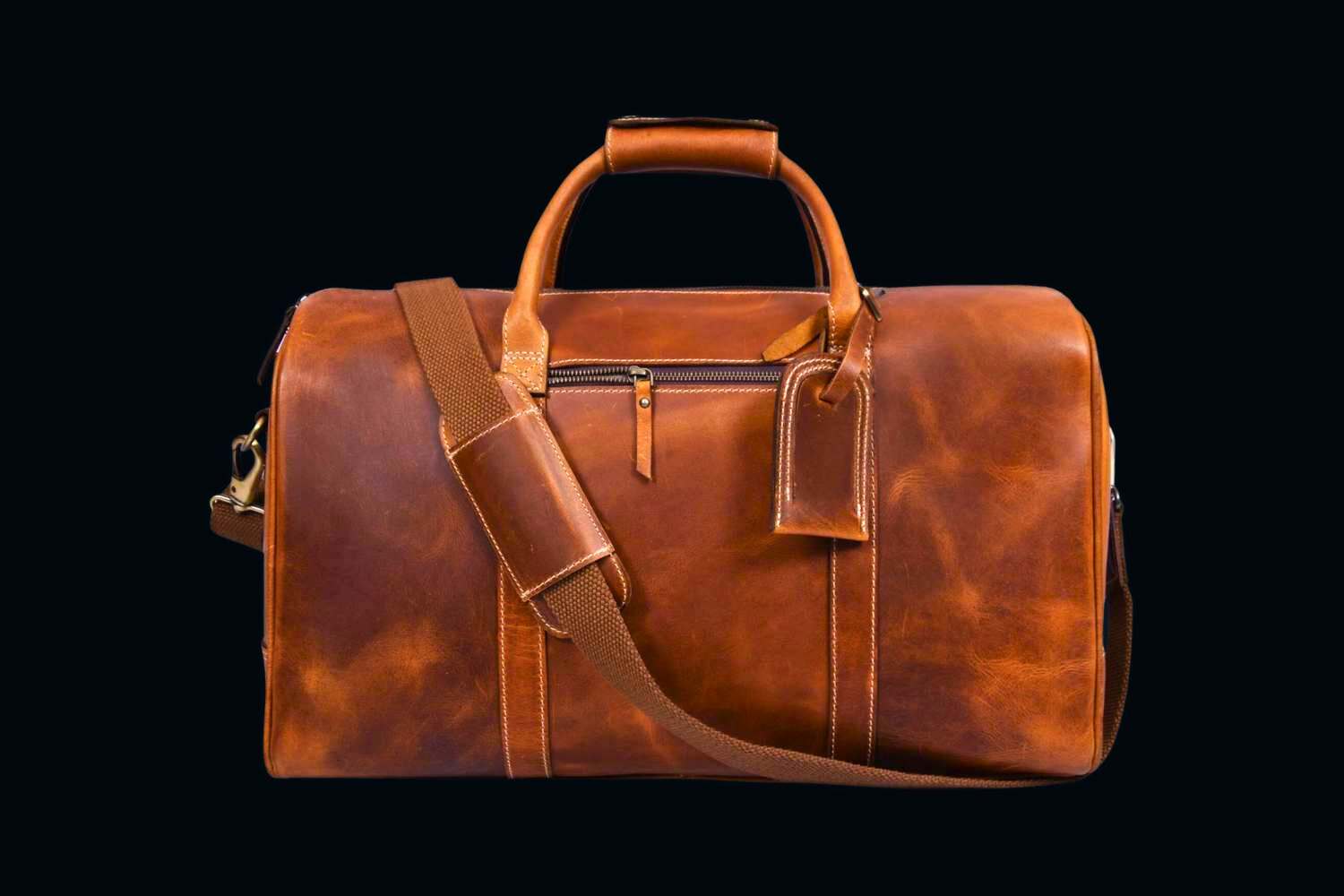 The Wayfarer Bag - Cognac Classic Full-Grain Leather Duffle Bag
