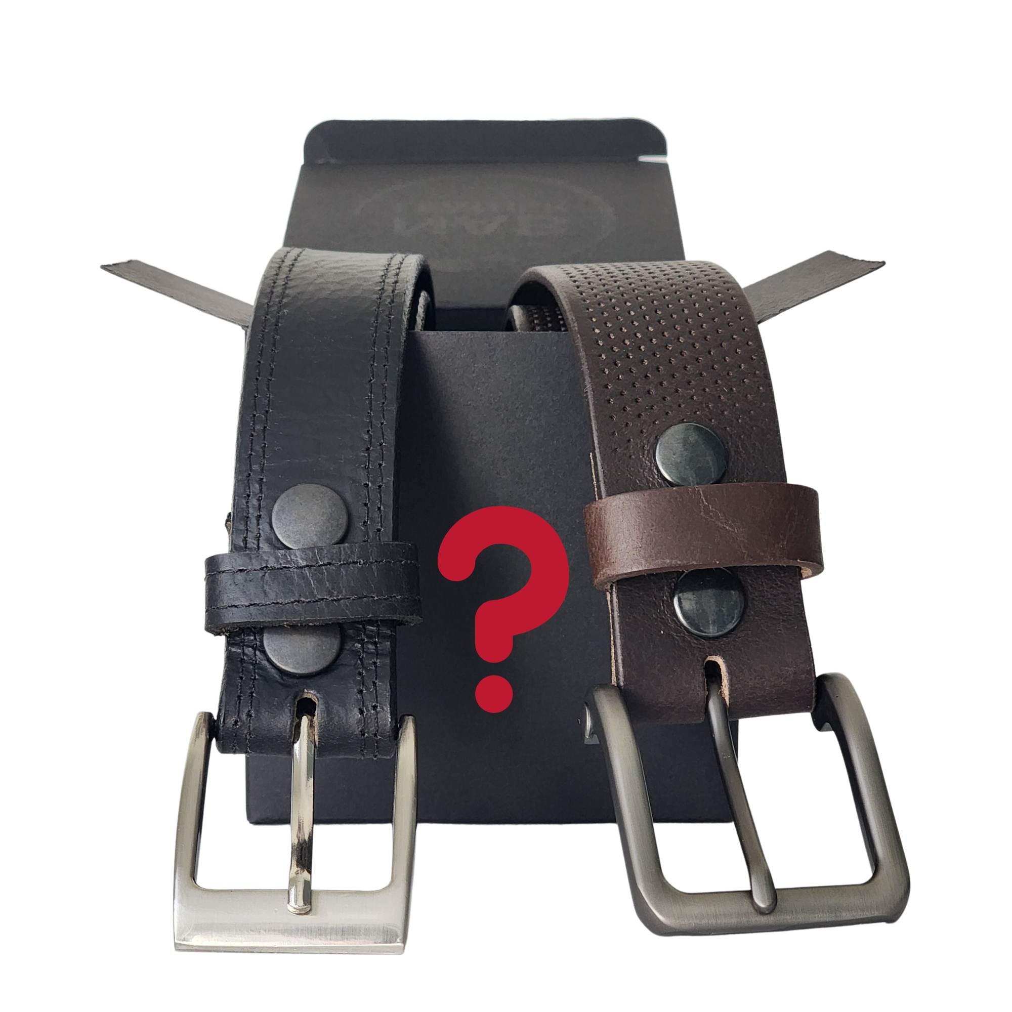 Mystery Box - Two Less Than Perfect Full-Grain Leather Belts