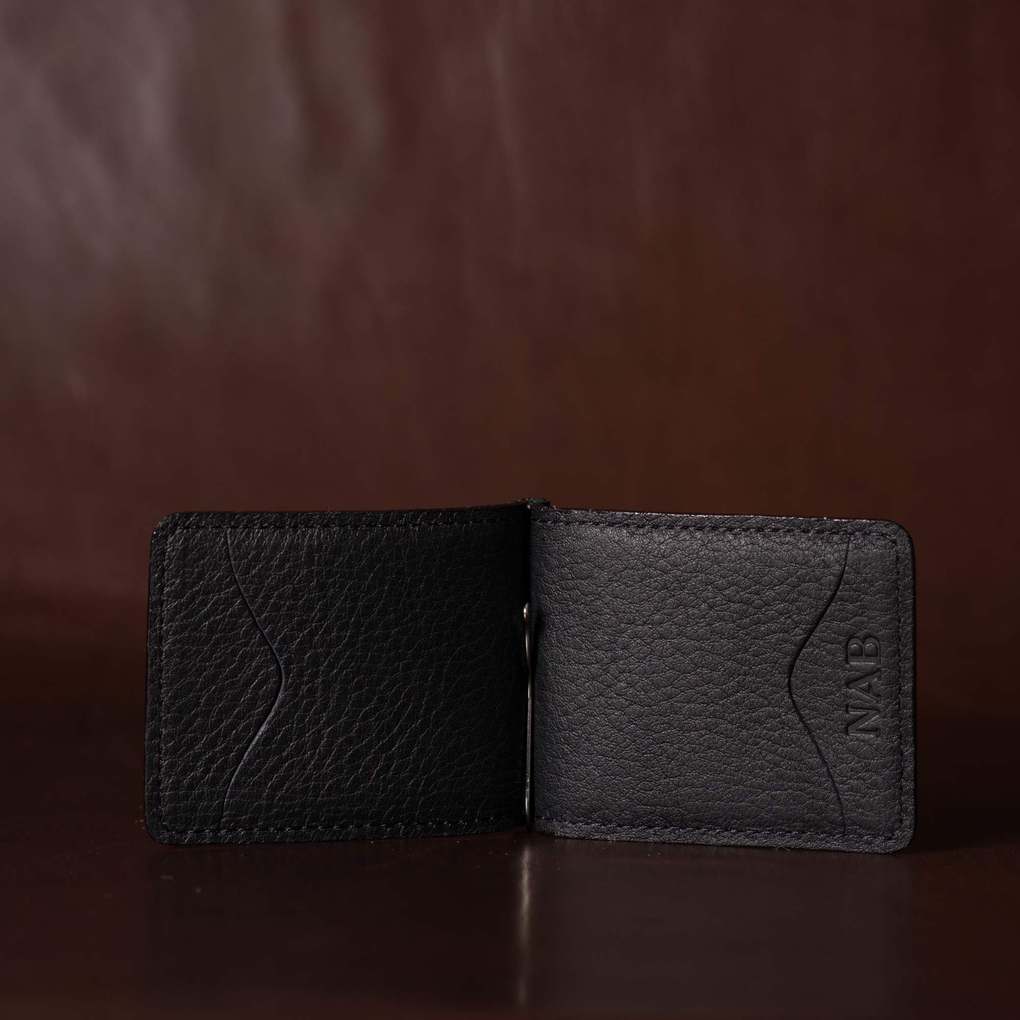 The Pinnacle Wallet - Cognac Slim Money Clip Pebble Grain Leather Wall
