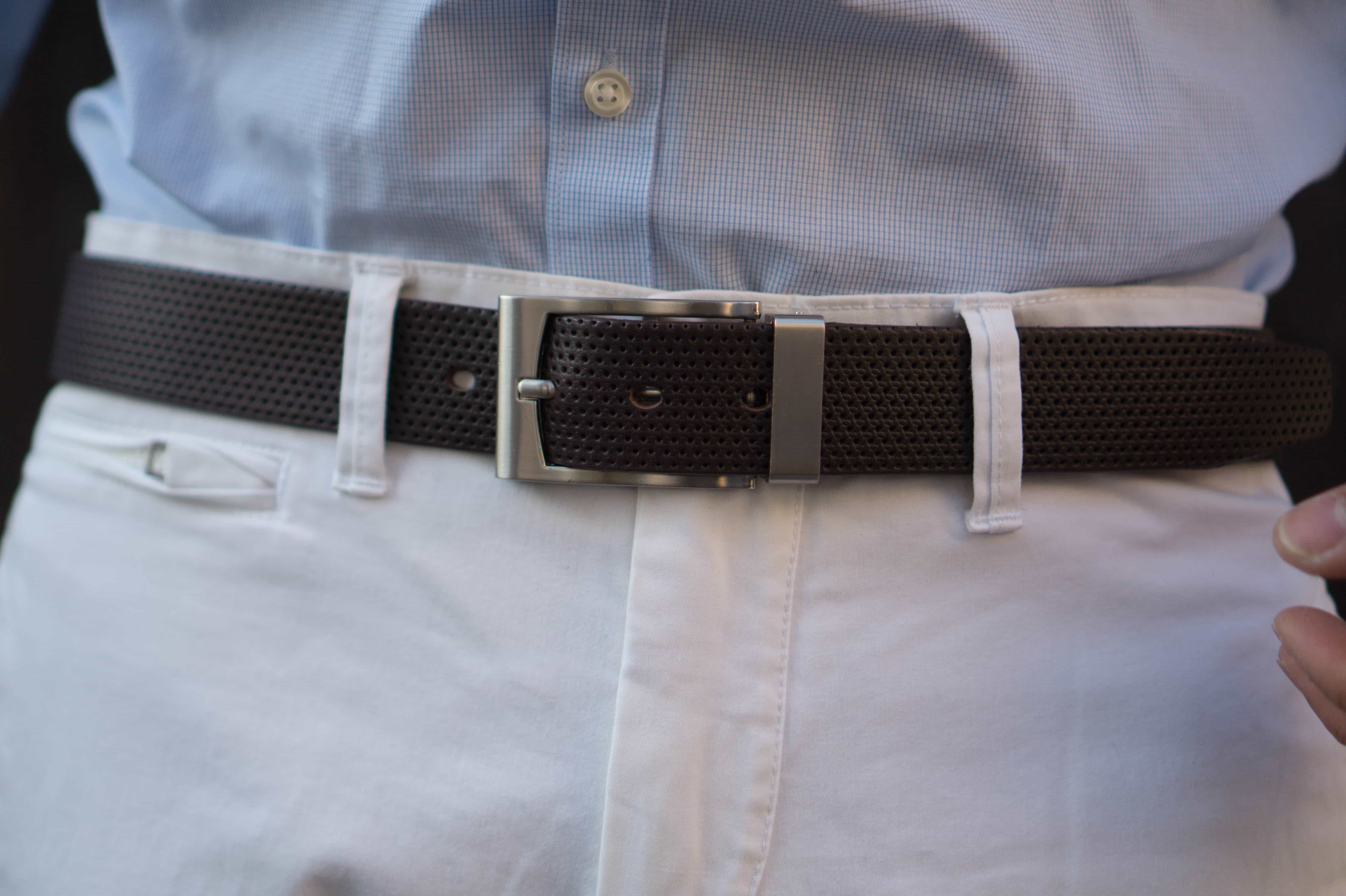 Dotted Patterned 100 % Real Leather Belt